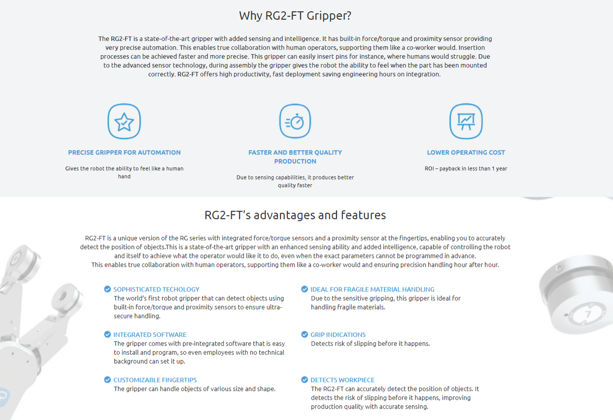 OnRobot RG2-FT内置轴力/扭矩传感器侦测物体的夹持器 – 碧绿威自动化有限公司 – 自动化精密平台设计制造专家
